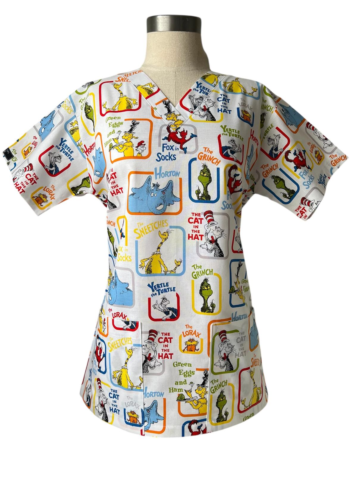 Dr Seuss Characters - Scrub Tops By Jo