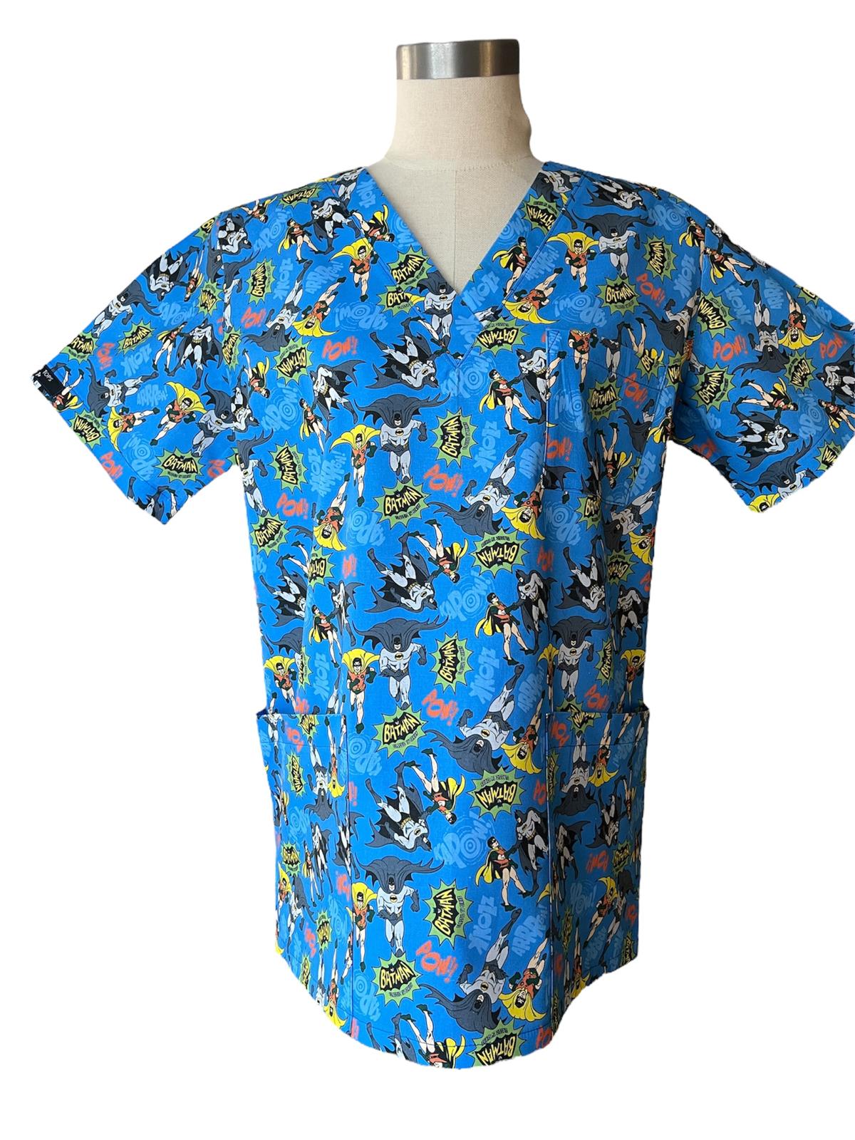 Batman and Robin - Male Scrubtop - Scrub Tops By Jo